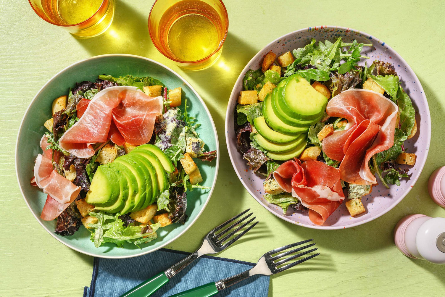 Crispy Serrano Ham and Avocado Pesto-Ranch Salad Recipe | HelloFresh