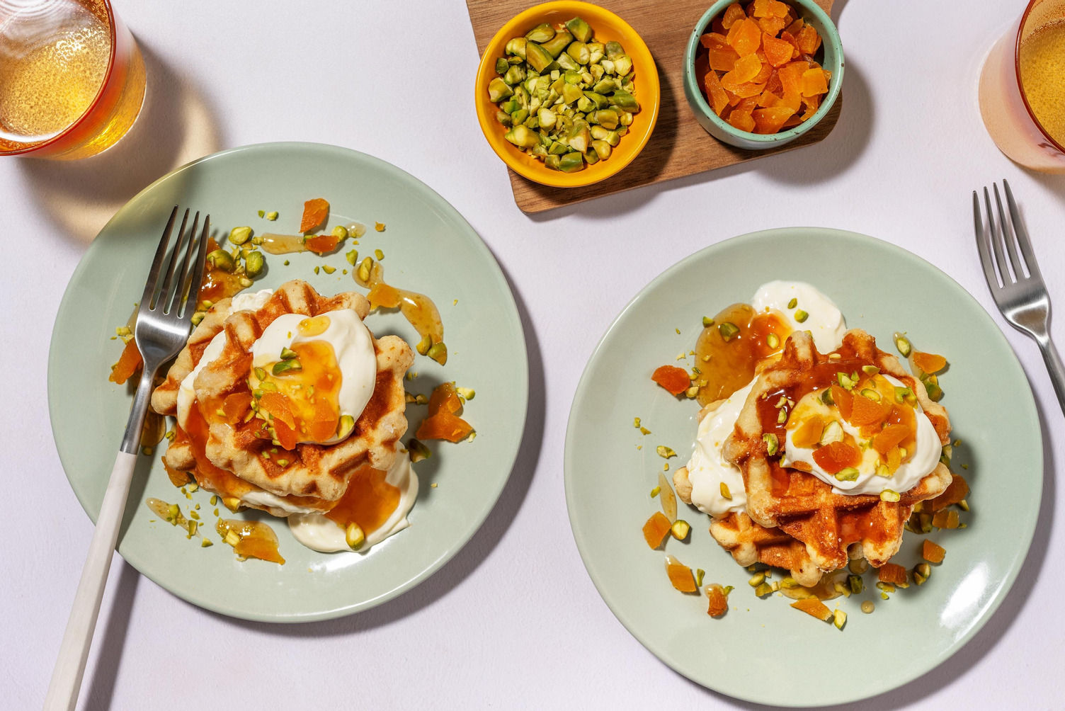 Pistachio, Honey Cream Cheese & Apricot Waffles Recipe | HelloFresh