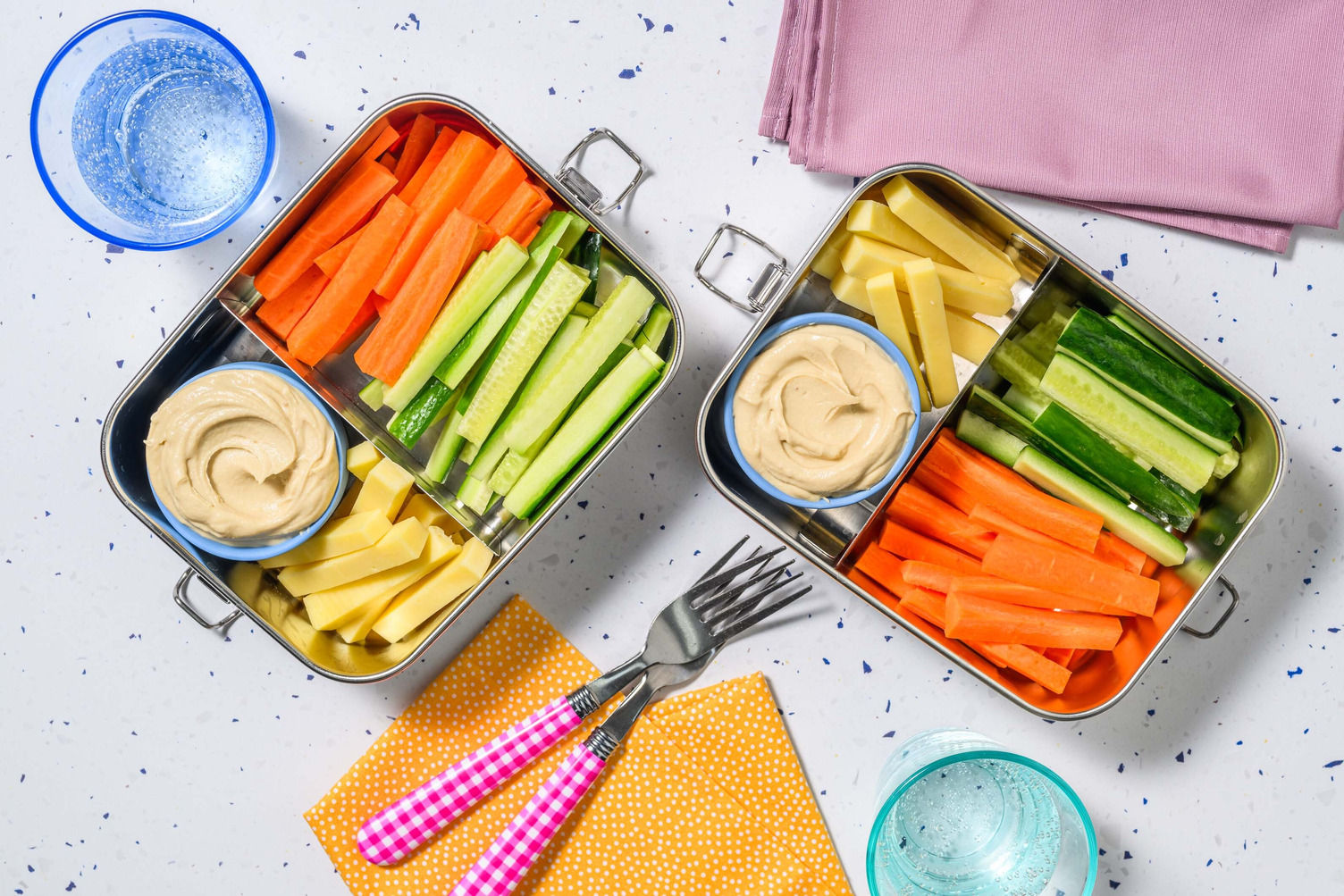 Kids' Veg Lunchbox Fillers with Houmous Recipe | HelloFresh