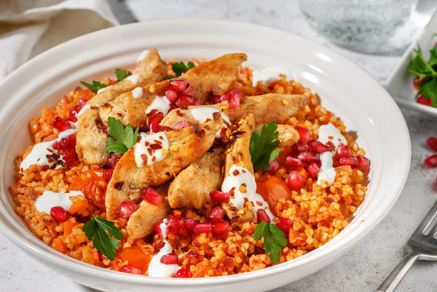 Turkish chicken bulgur bowl Recept | HelloFresh
