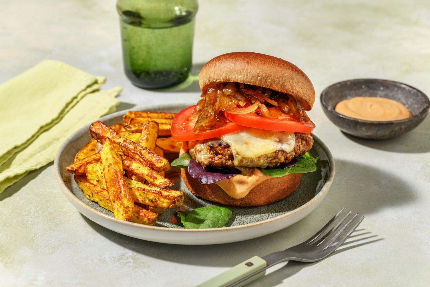 Classic Beef & Sticky Onion Cheeseburger Recipe | HelloFresh