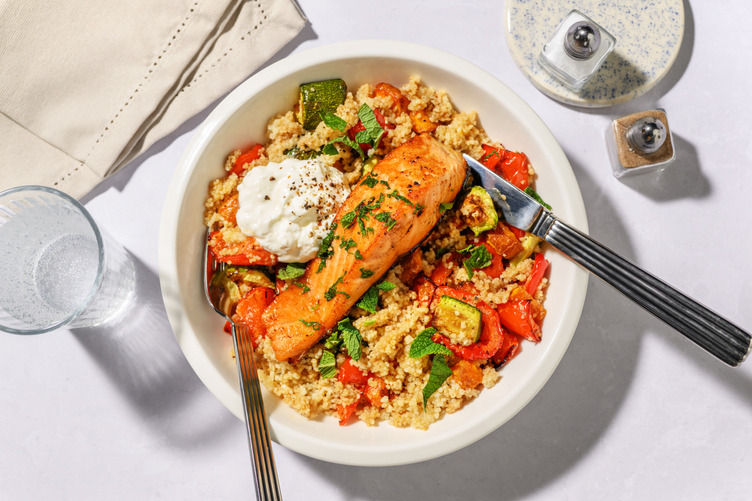 Honey-Glazed Salmon & Moroccan Couscous Recipe | HelloFresh