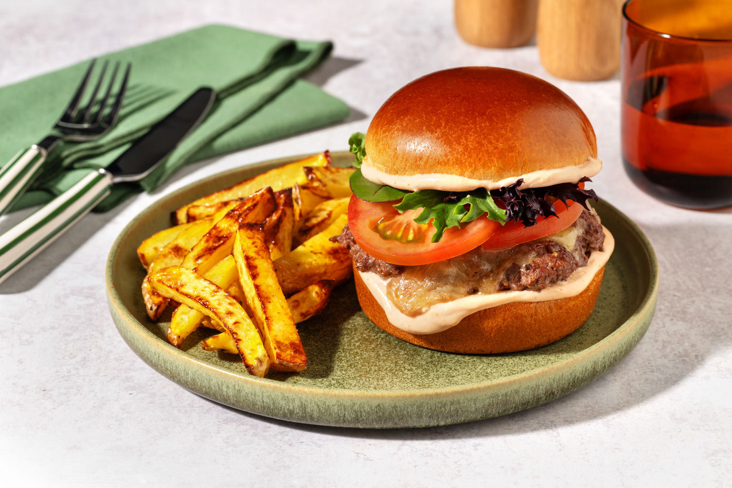 Cheesy Halloumi, Beef & Pork Burger Recipe | HelloFresh