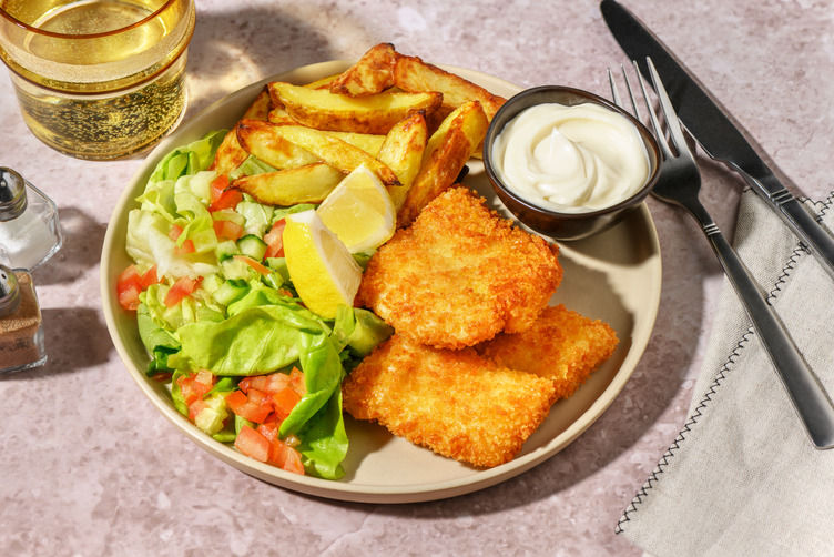 Quick Crumbed Chicken & Chips Recipe | HelloFresh