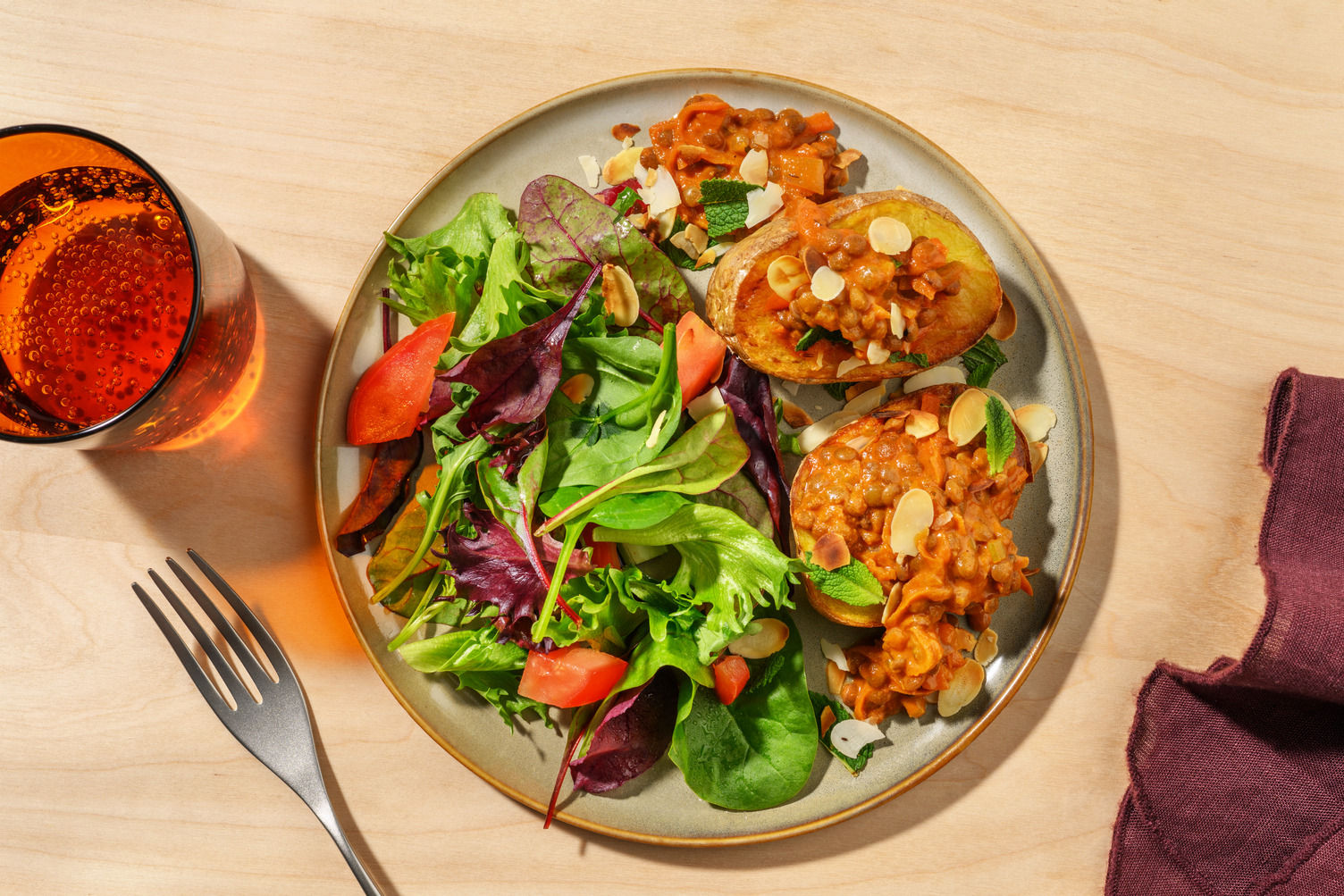 Plant-Based Dhal Loaded Spuds Recipe | HelloFresh