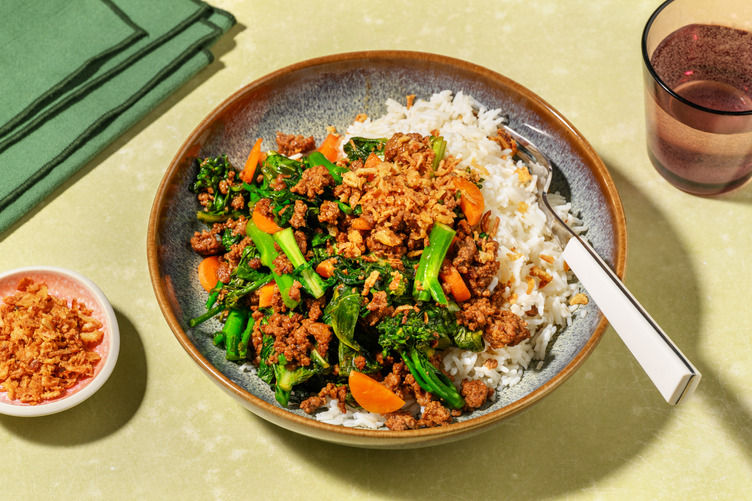 Double Umami Venison-Beef Mince & Asian Veggies Recipe | HelloFresh