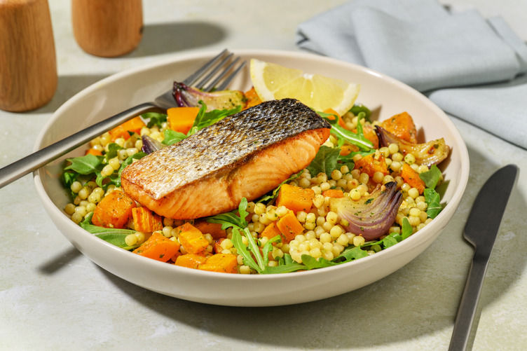 Baked Paprika Salmon & Pearl Couscous Recipe | HelloFresh