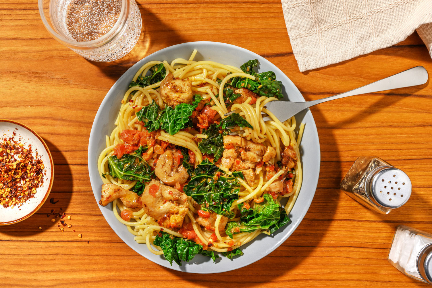 Quick Herby Marinated Bacon & Chicken Spaghetti Recipe | HelloFresh