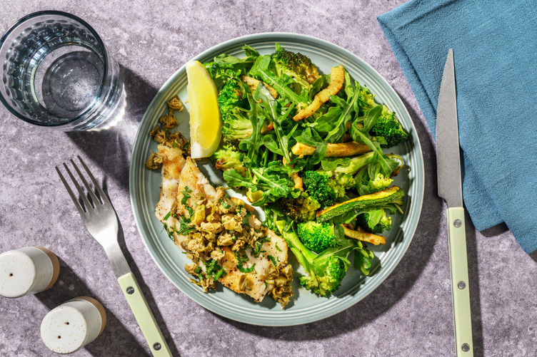 Pan-Fried Barramundi & Herby Olive Topping Recipe | HelloFresh