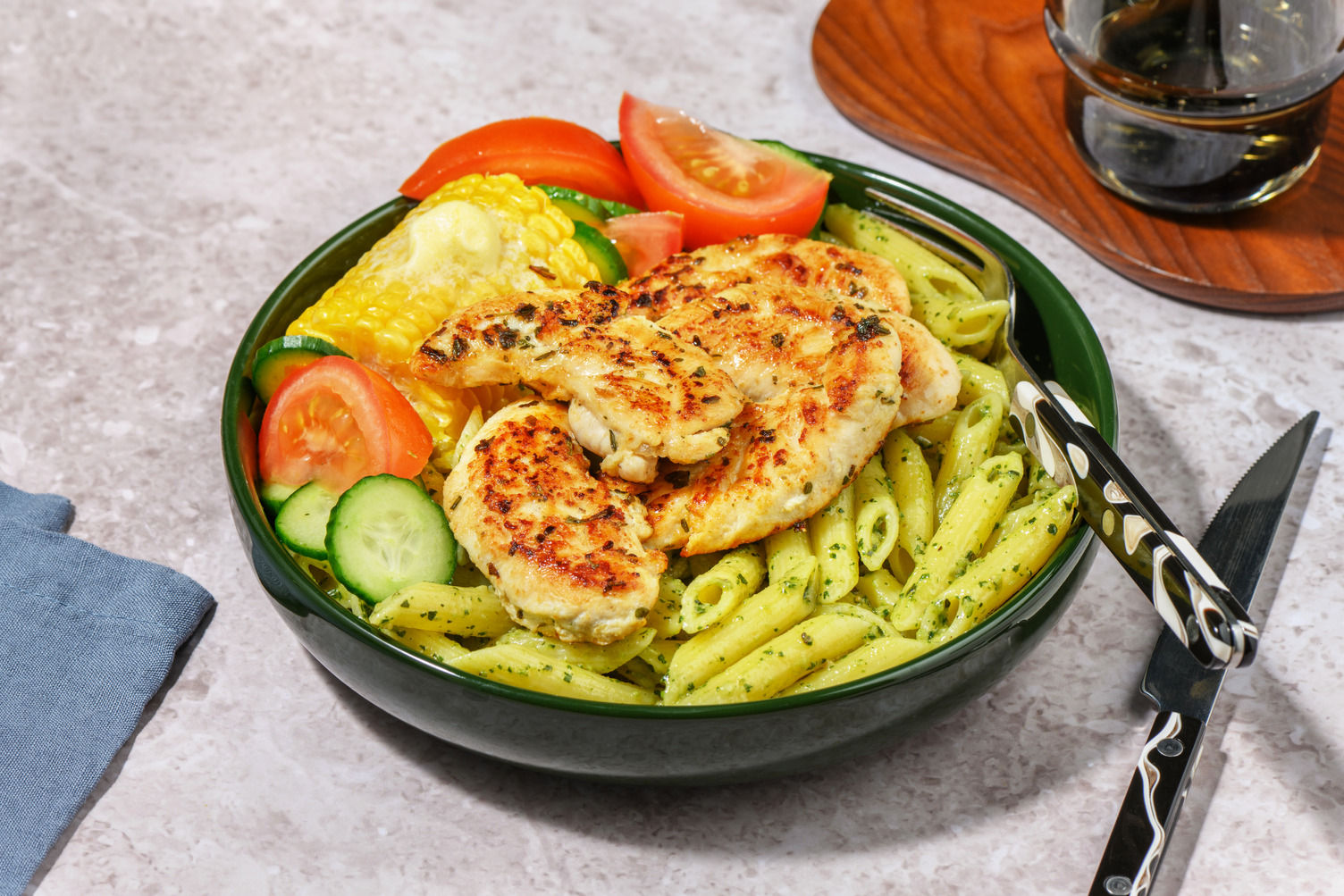 Herby Plant-Based Crumbed Chick'n & Pesto Pasta Recipe | HelloFresh