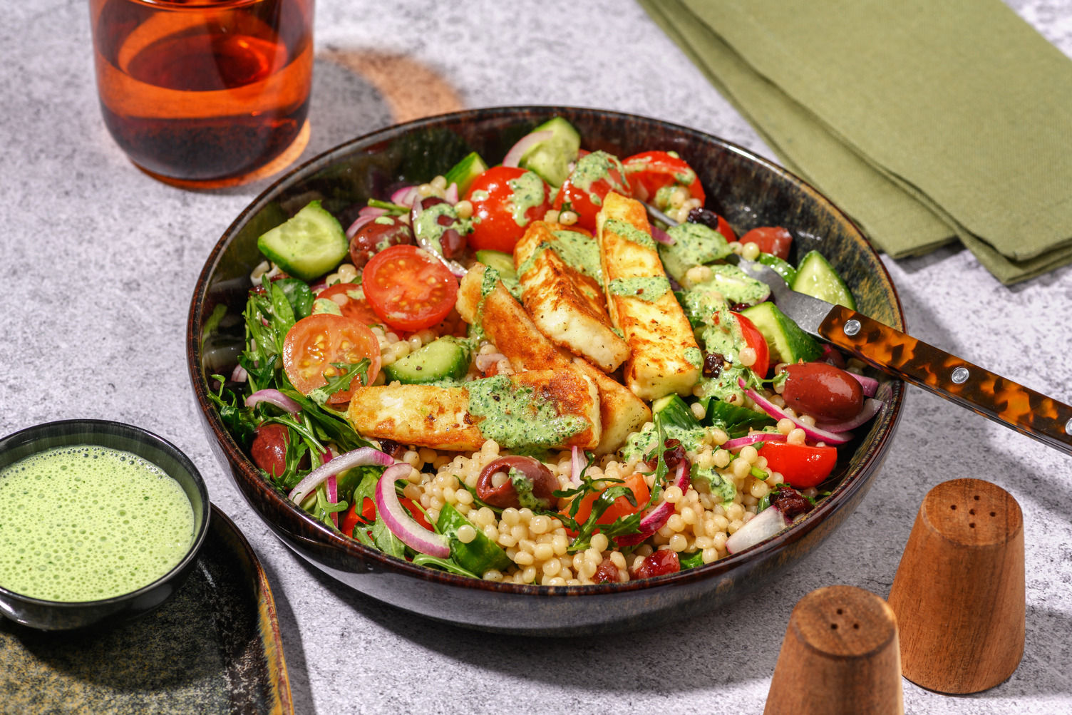 Greek-Style Haloumi & Pearl Couscous Salad Recipe | HelloFresh