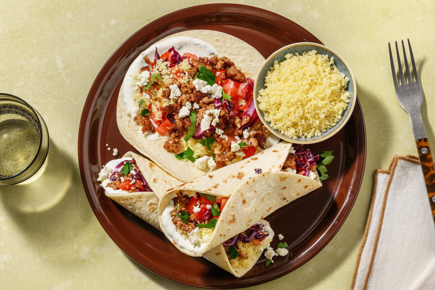 SuperQuick Beef and Couscous Wraps Recipe | HelloFresh