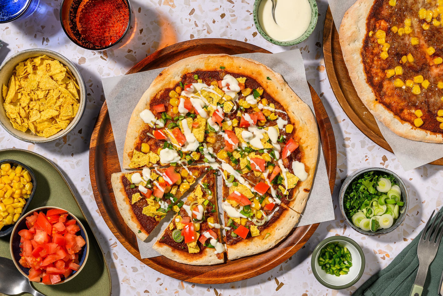 Tex-Mex pizza med hakket oksekød | HelloFresh