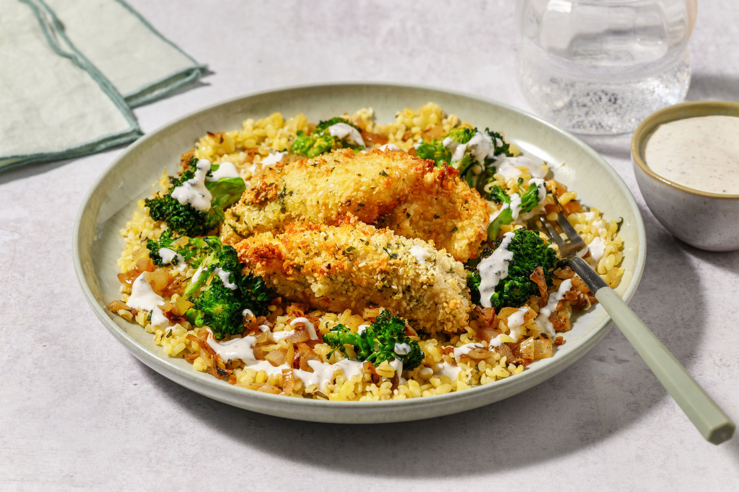 Poulet pané au zaatar & sauce tahini Recette | HelloFresh