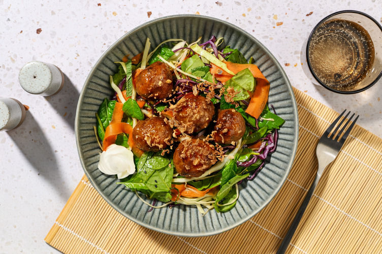 Sticky Sweet Chilli Beef Meatball & Prawn Bowl Recipe | HelloFresh