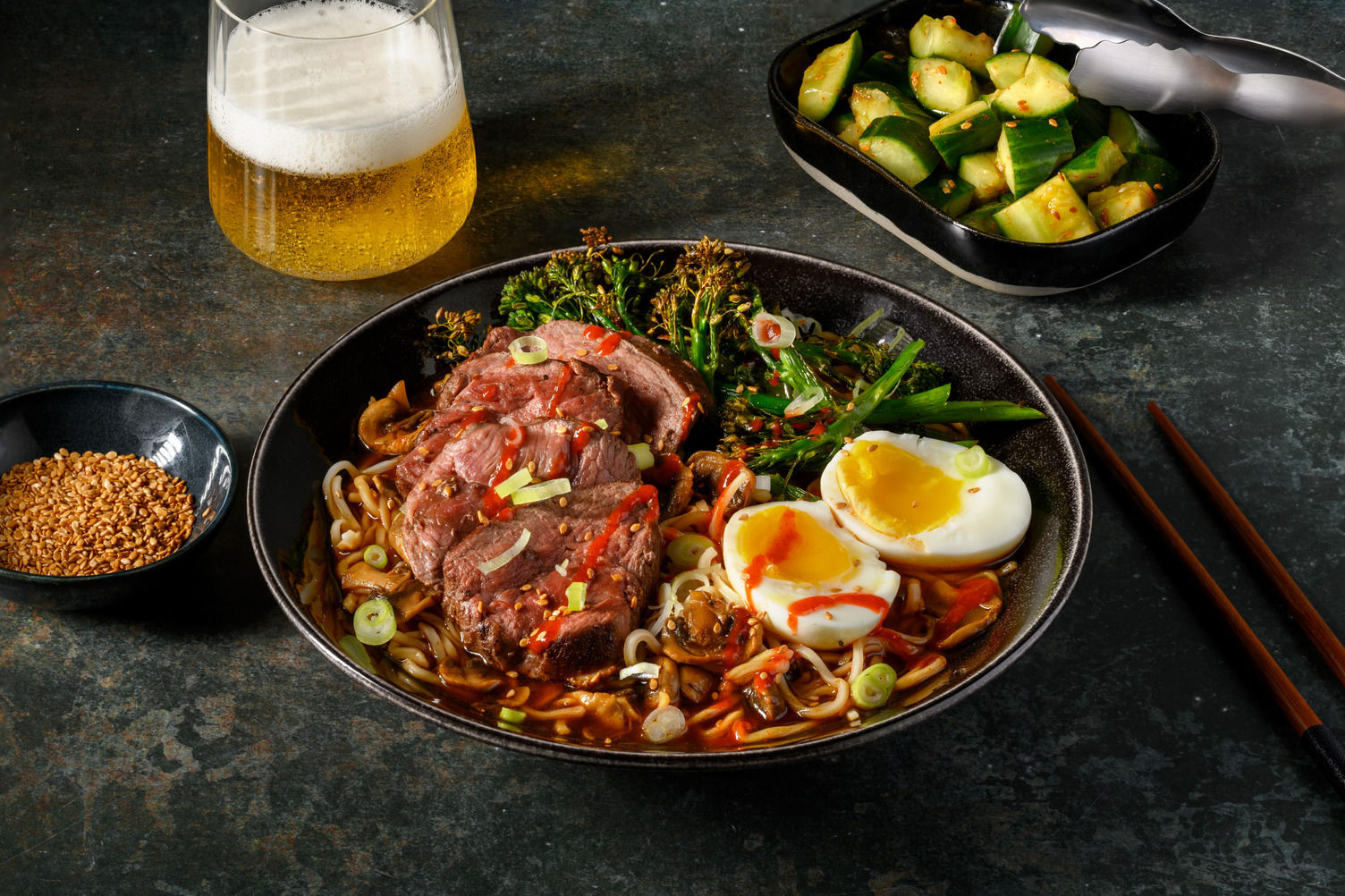 Korean Inspired Sesame Rump Steak Ramen Recipe | HelloFresh