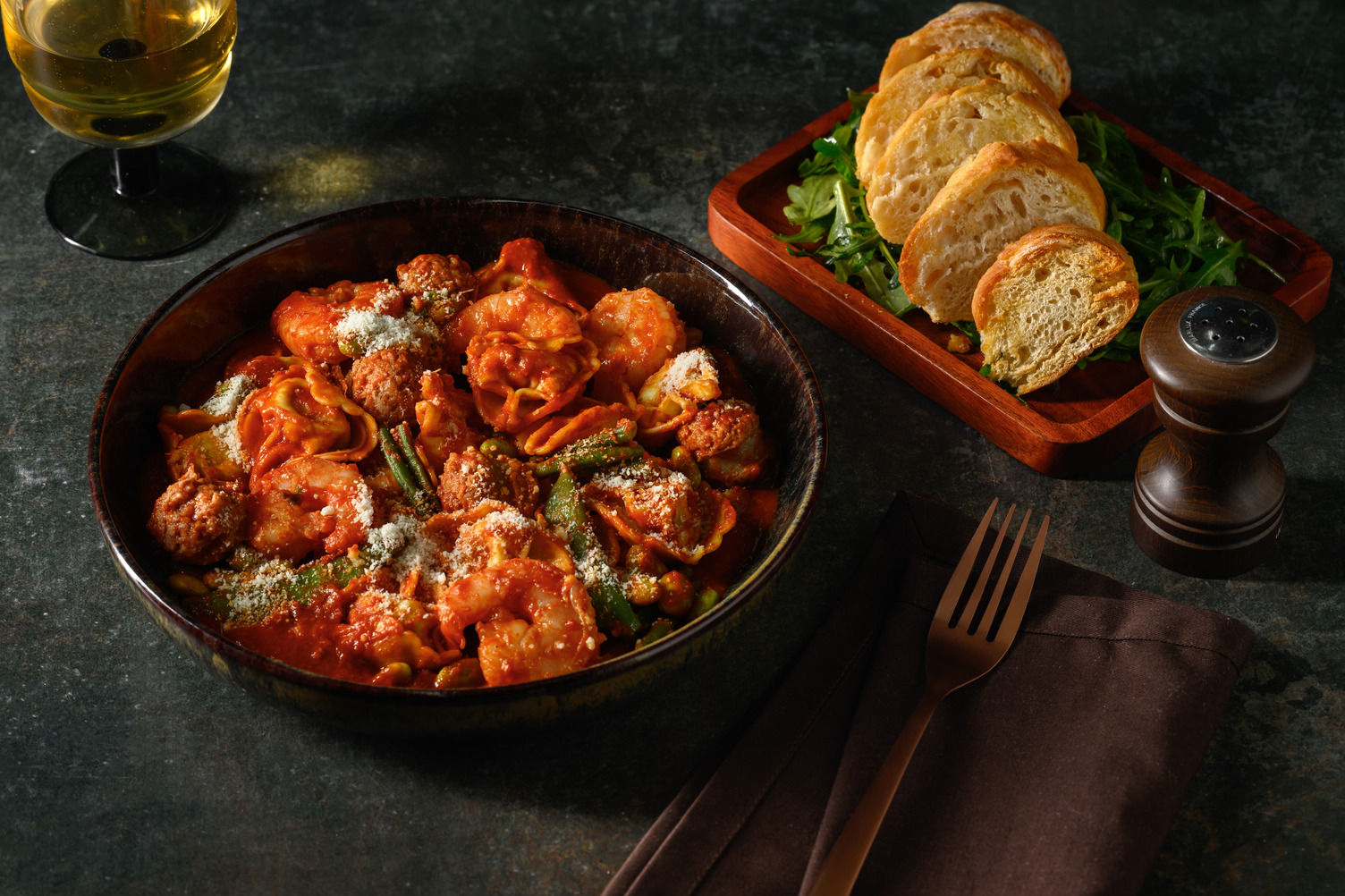 Pan-Fried 'Nduja Prawns on Spinach & Ricotta Tortelloni Recipe | HelloFresh