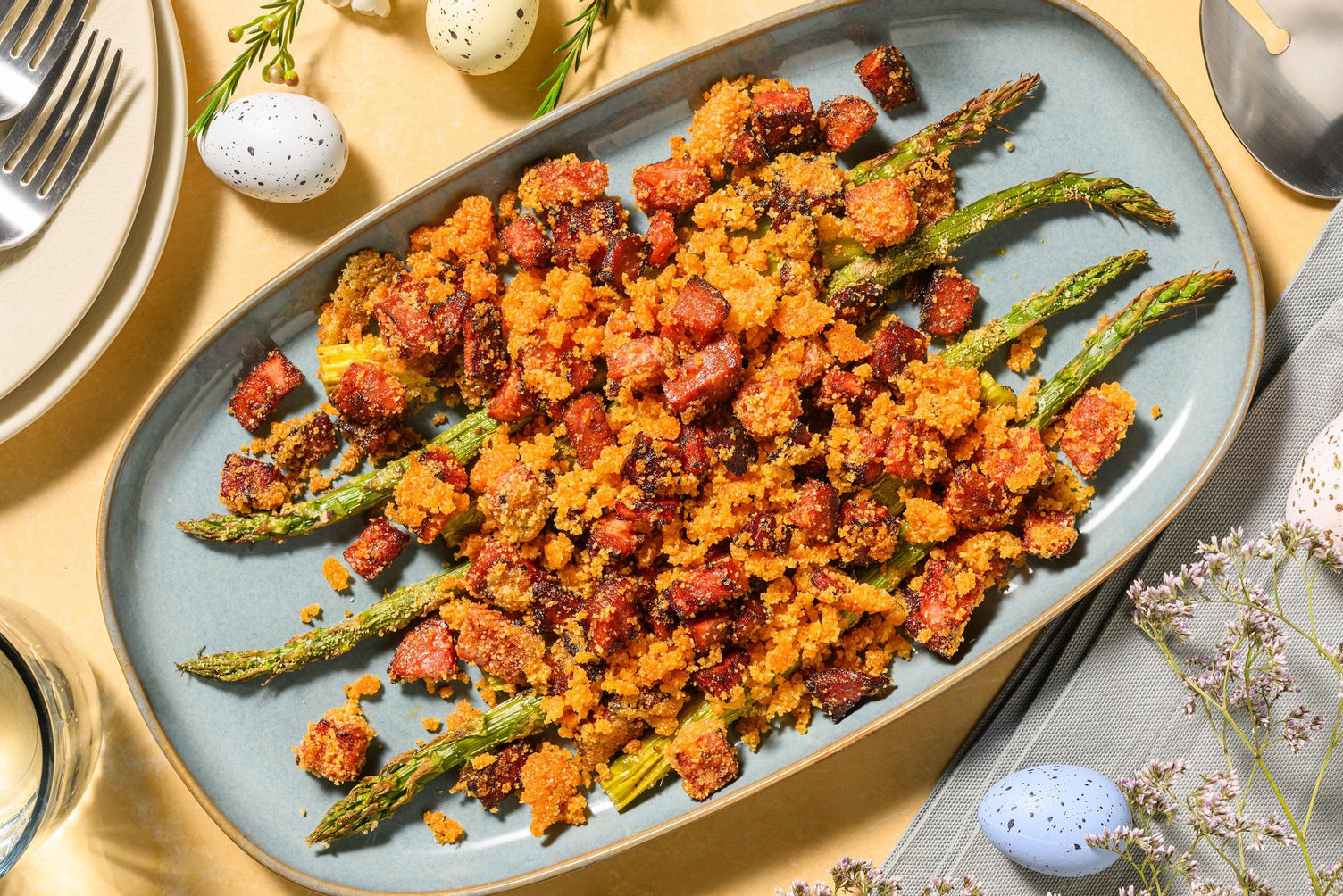 Cheesy Breaded Chorizo and Asparagus Side Dish Recipe | HelloFresh