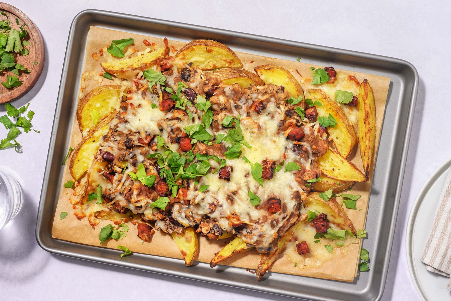 Chipotle Chorizo Bean Loaded Wedges Recipe | HelloFresh