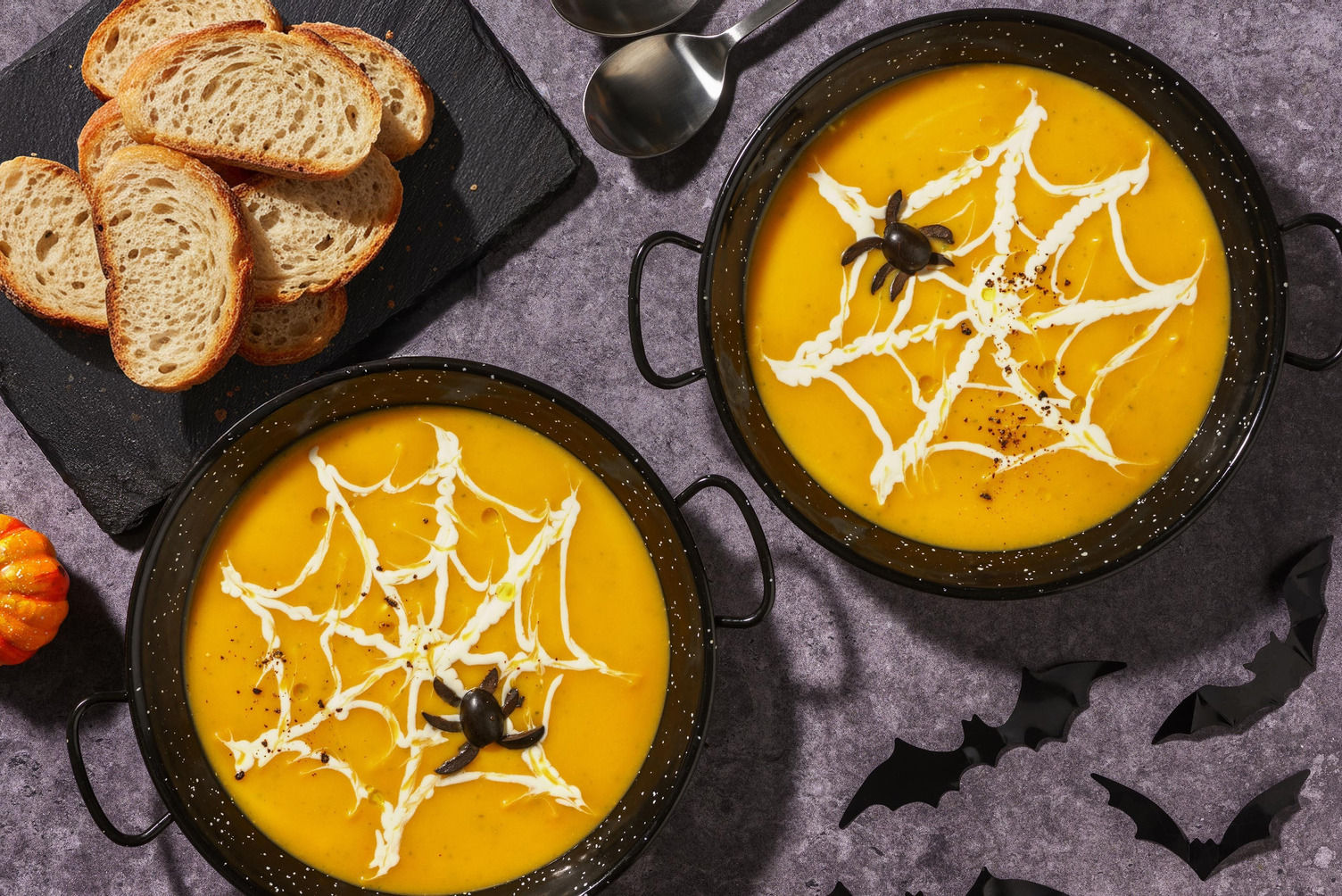 Spider Web Squash Soup and Ciabatta Recipe | HelloFresh