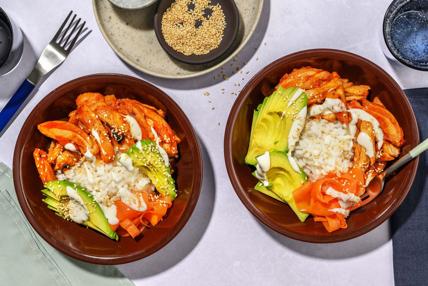 Hot Honey Chicken Poke Style Bowl Recipe | HelloFresh