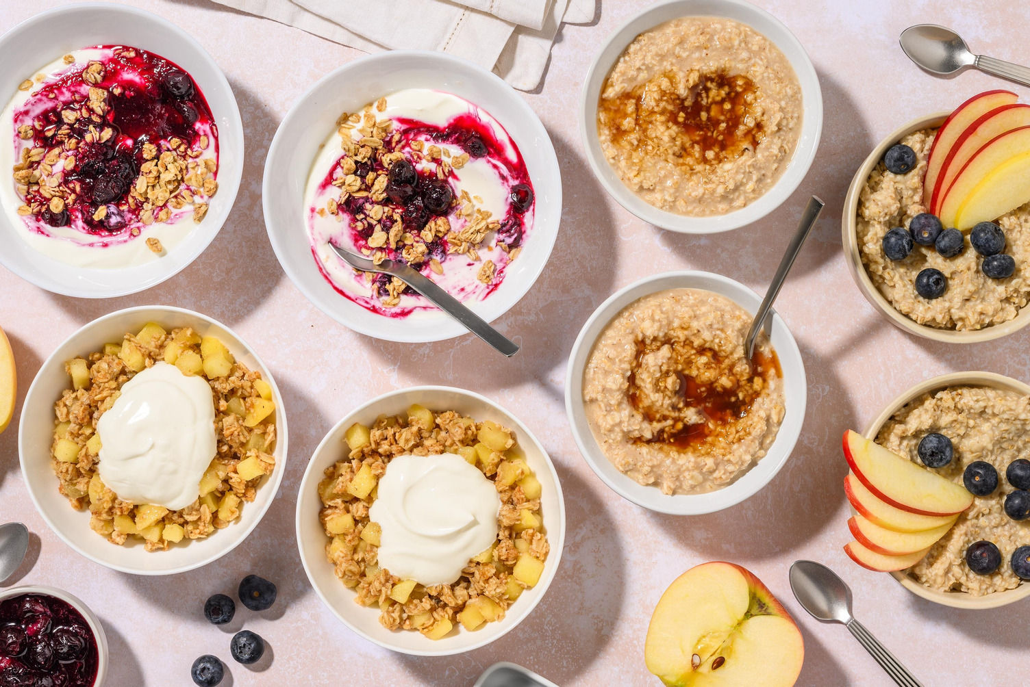 Speedy Morning Breakfasts | Apple & Blueberry Granola & Oats Bowls ...