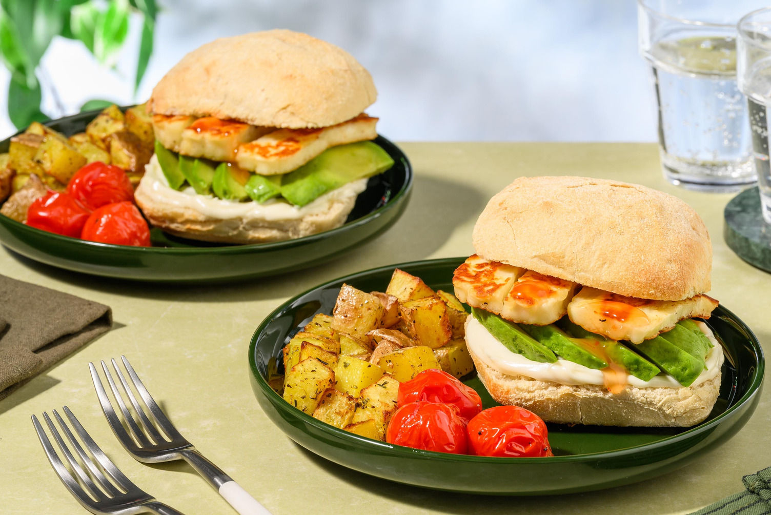 Halloumi & Avo Ciabatta and Breakfast Potatoes Recipe | HelloFresh