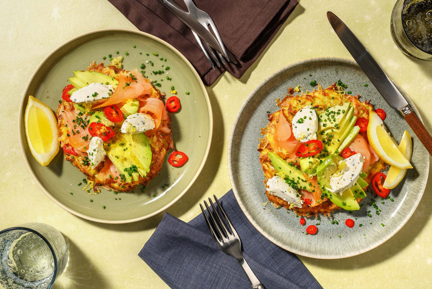 Smoked Salmon and Avocado Giant Hash Browns Recipe | HelloFresh