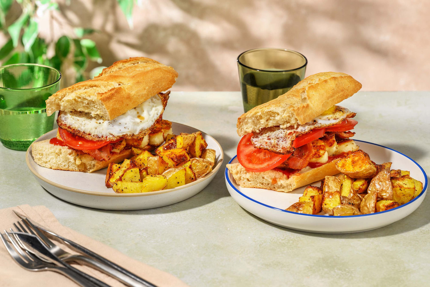 Herby Honey Bacon and Halloumi Breakfast Sub Recipe | HelloFresh
