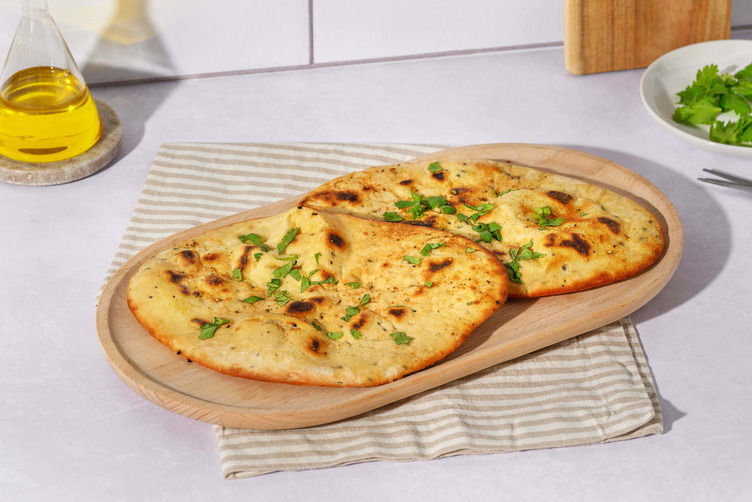 Easy Garlic and Coriander Naan Breads Recipe | HelloFresh