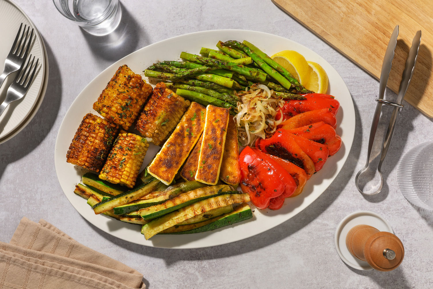 Halloumi & Rainbow Veggie BBQ Feast Recipe | HelloFresh