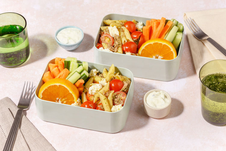 Bento Box : Pasta salad au thon, pesto & mozza Recette | HelloFresh