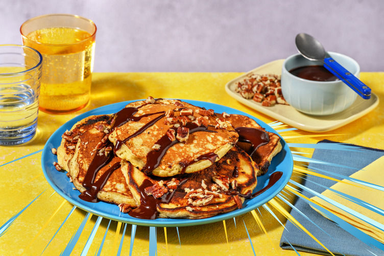 Duo moelleux : pancakes banane & chocolat Recette | HelloFresh
