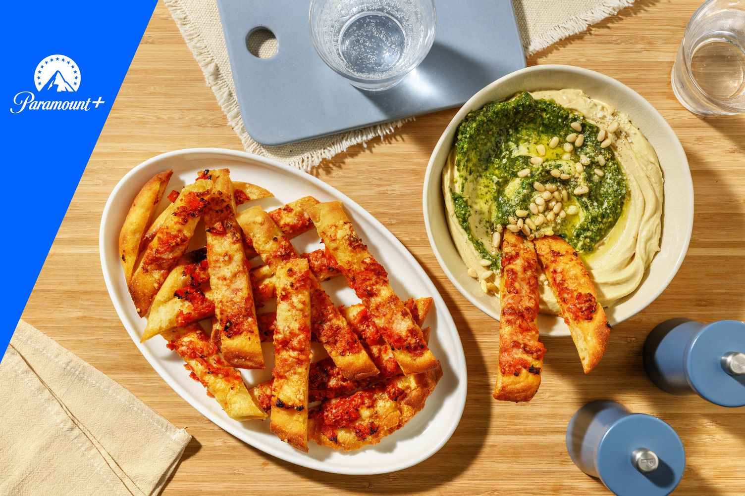 Nunchuck Naan Pizza Dunkers and Pesto Dip Recipe | HelloFresh