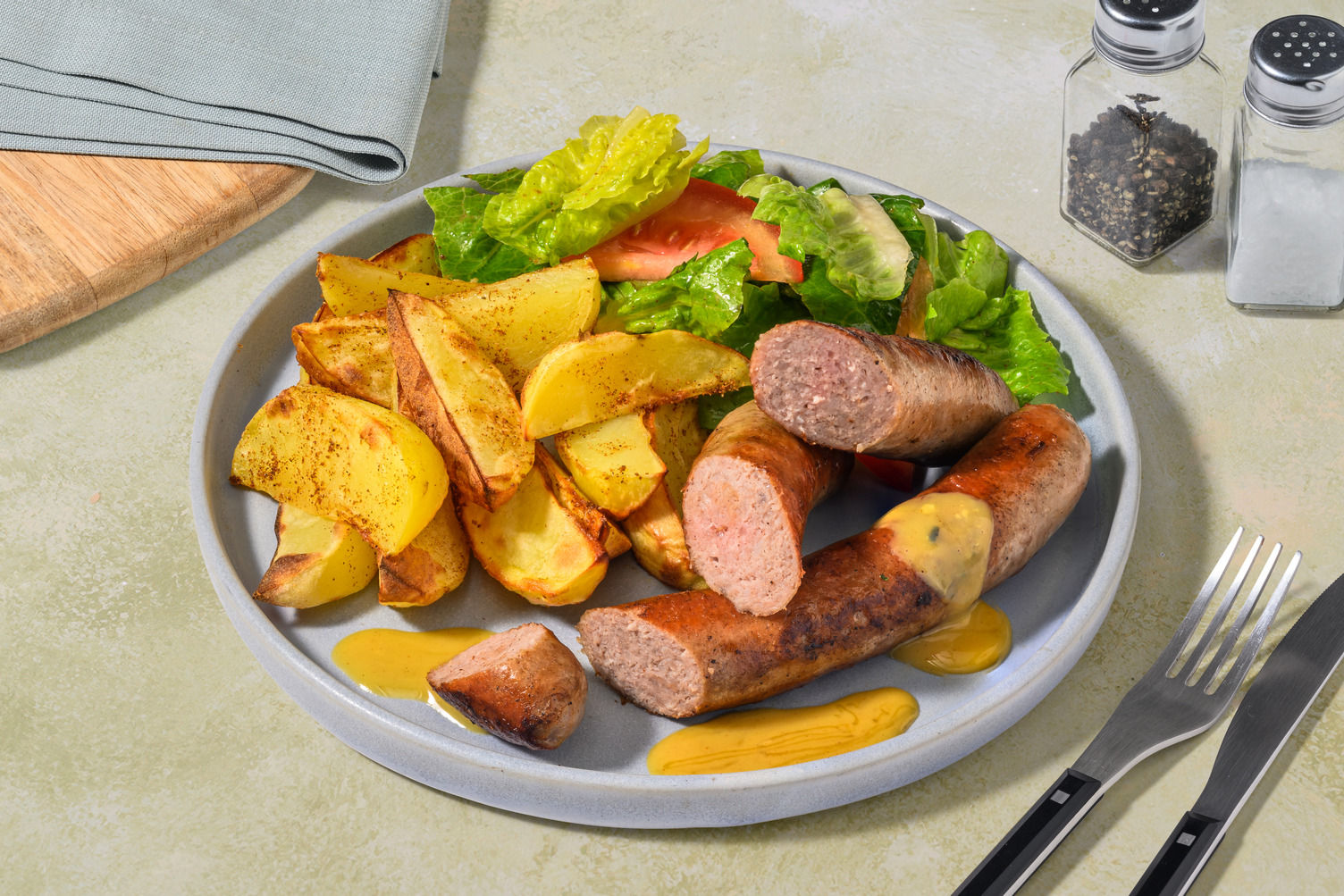 Lemon-Herb Chicken Sausages & Wedges Recipe | HelloFresh