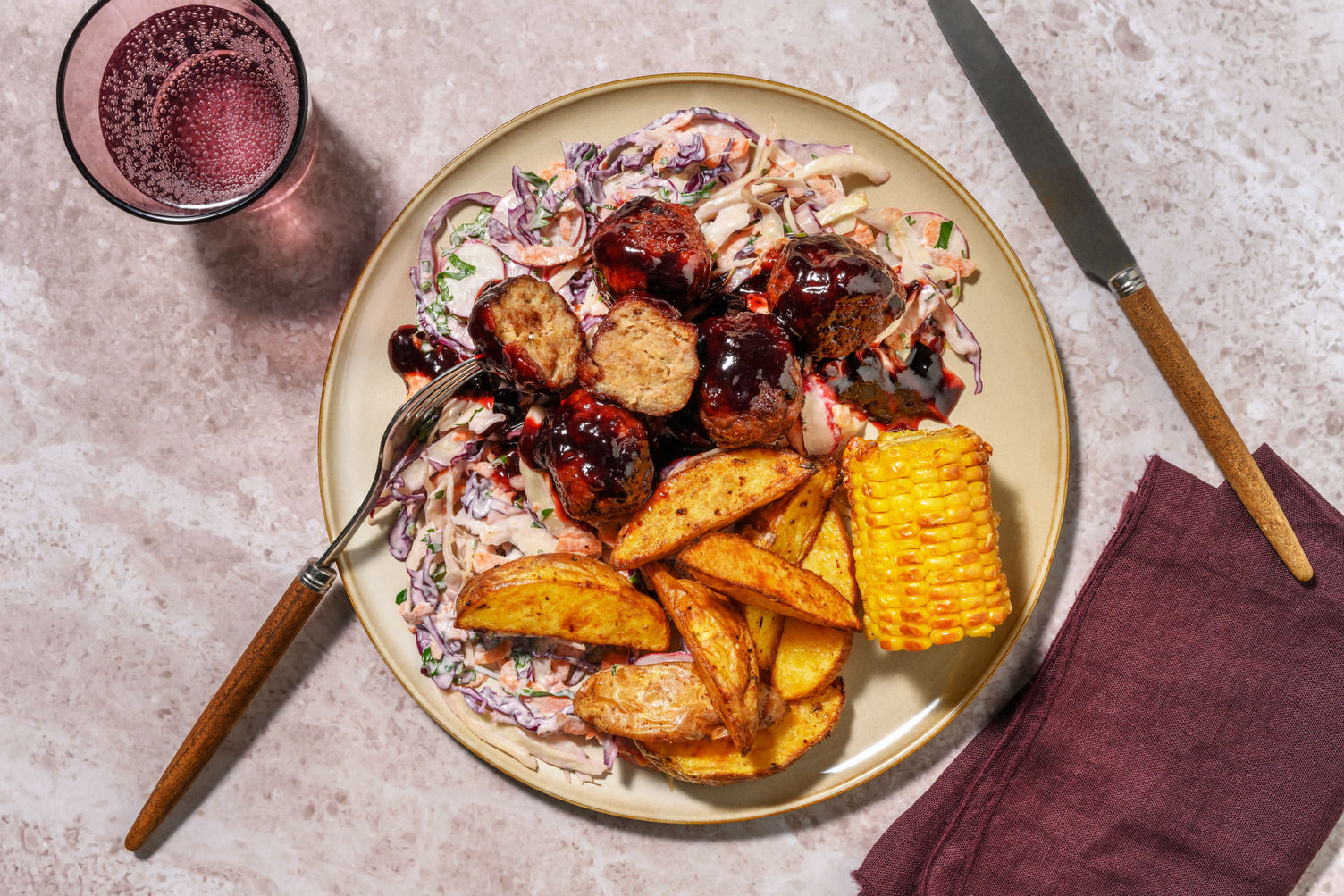 Cherry & BBQ-Glazed Pork Meatballs Recipe | HelloFresh