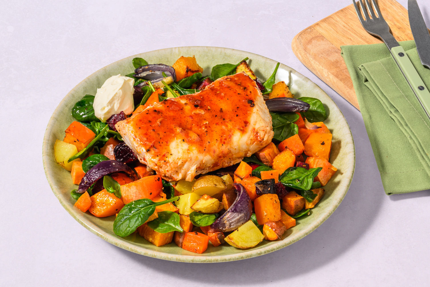 Double Honey-Harissa Glazed White Fish Recipe | HelloFresh