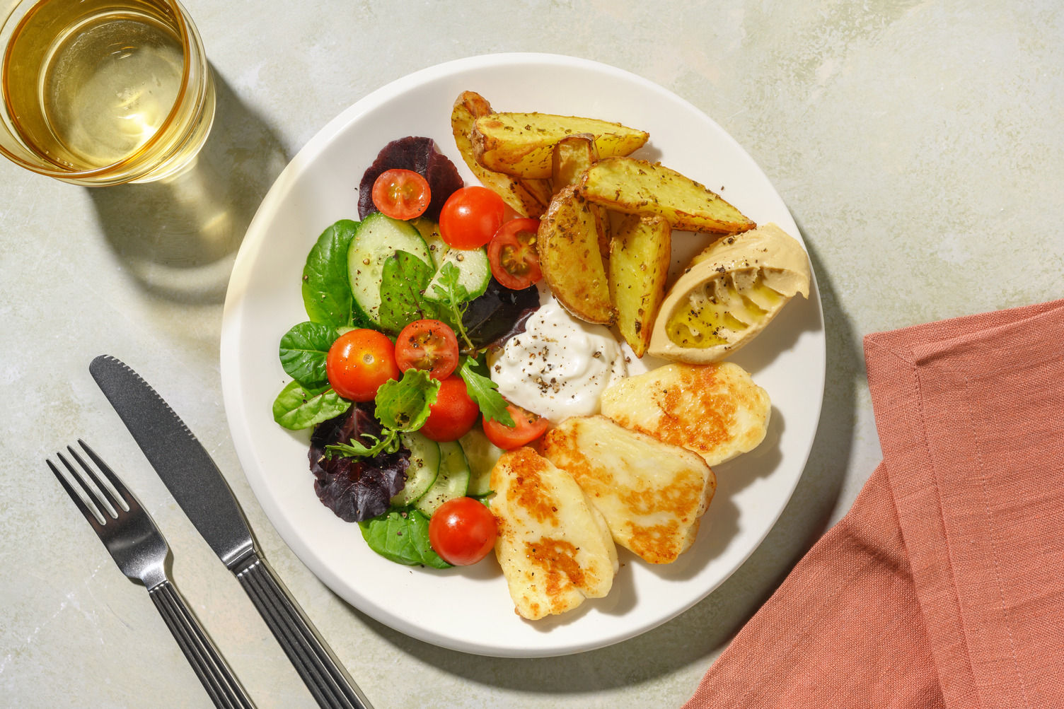 Golden Haloumi & Oregano Potato Wedges Recipe | HelloFresh