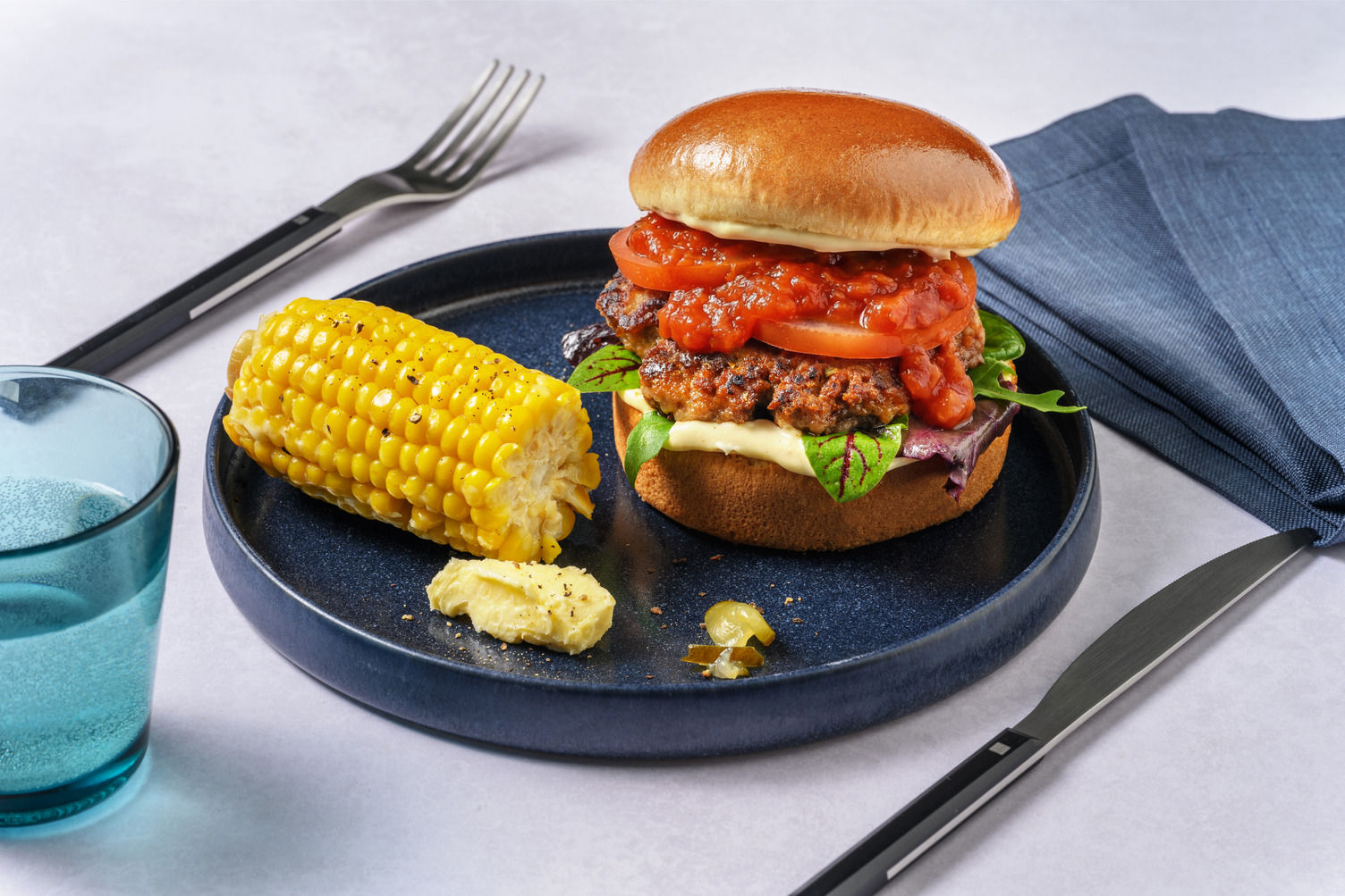 Quick Prep Beef & Tomato Relish Burger Recipe | HelloFresh