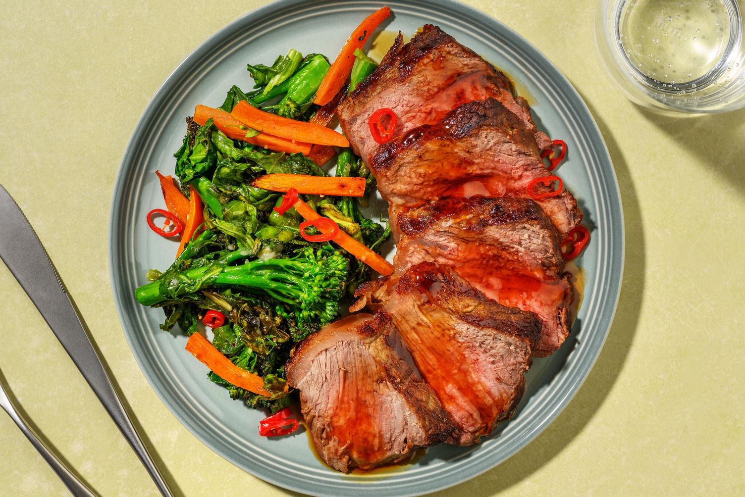 Honey-Soy Beef Steak, Prawns & Stir-Fried Veggies Recipe | HelloFresh
