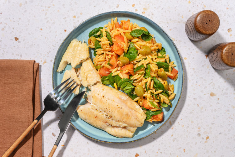 Mediterranean Orzo and Pan-fried Chicken Recipe | HelloFresh
