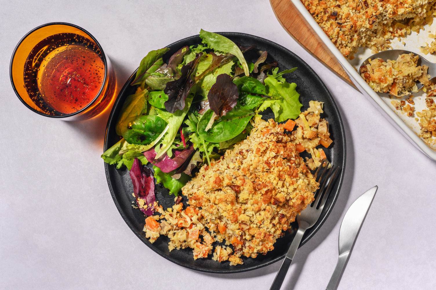 Crumble de poireau, champis & thym Recette | HelloFresh