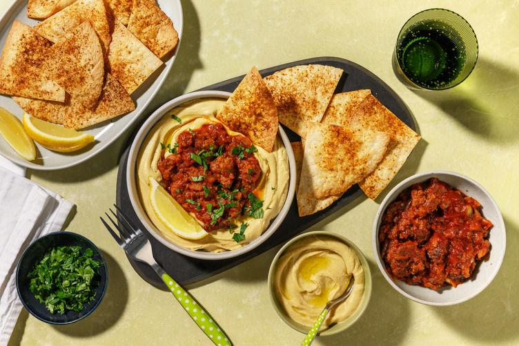 DIY Hummus and Harissa Spiced Mince Recipe | HelloFresh