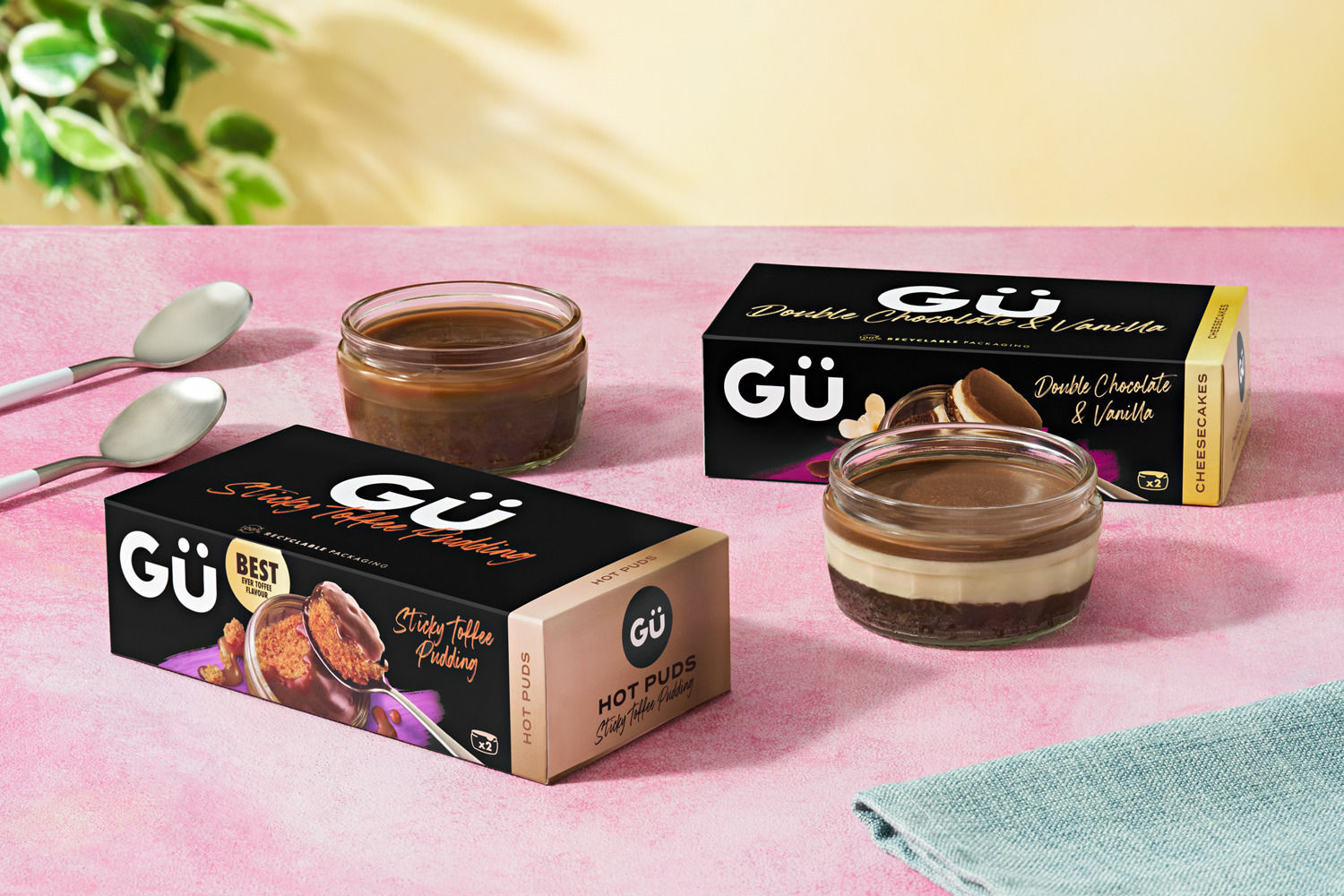 Gü Hot Sticky Toffee Puddings and Double Chocolate & Vanilla Variety ...