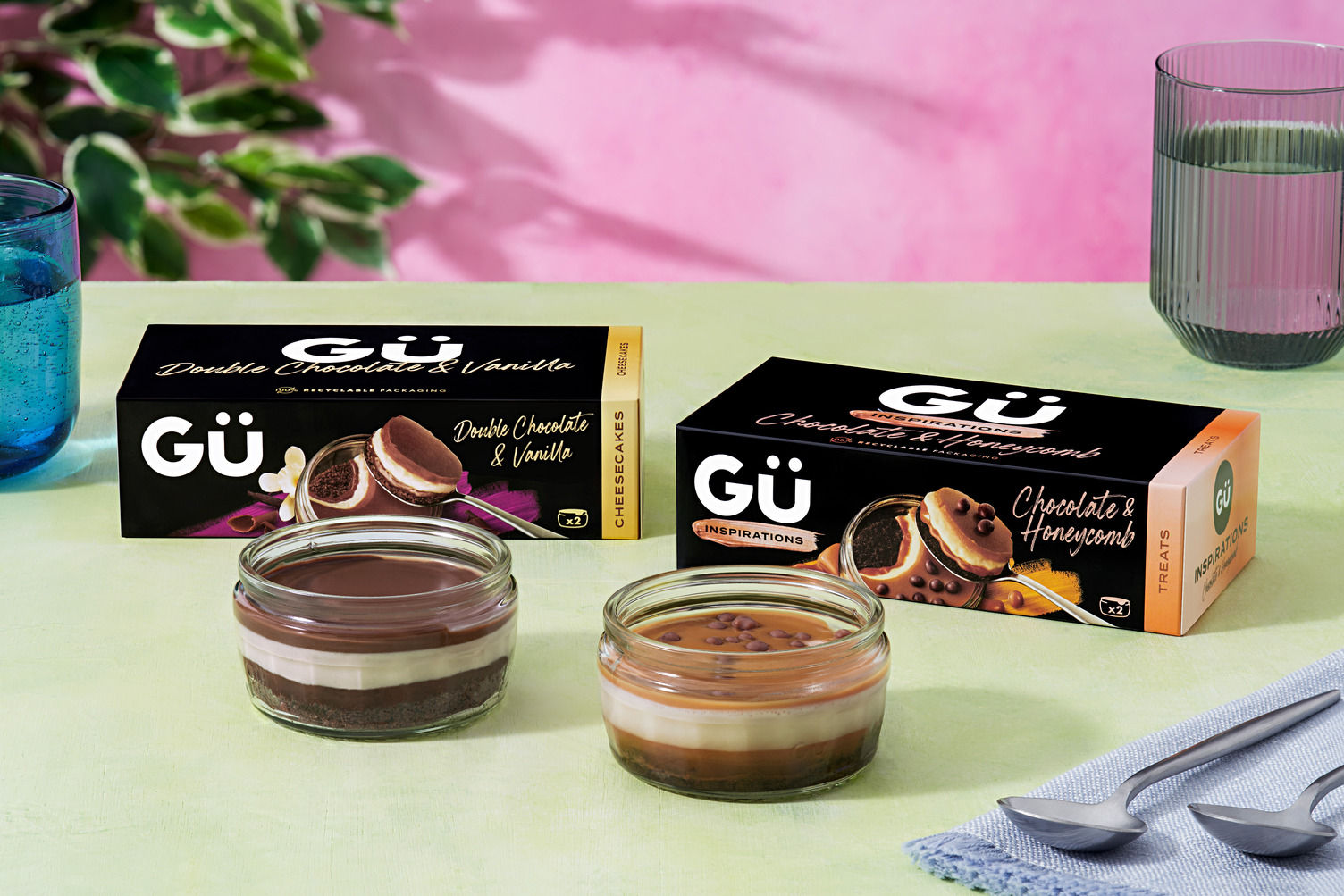 Gü Chocolate & Honeycomb Desserts and Double Chocolate & Vanilla ...
