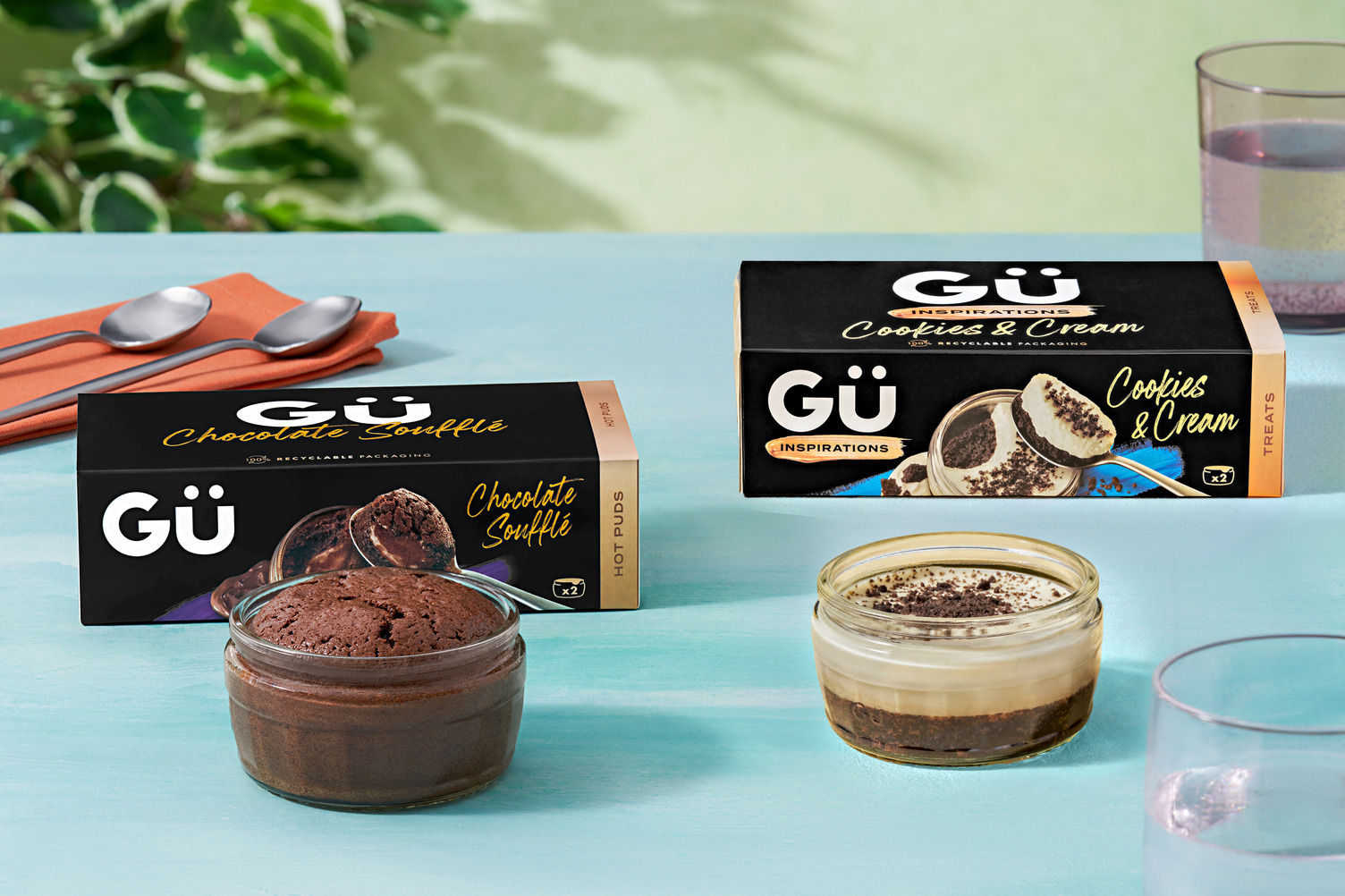 Gü Hot Chocolate Soufflés and Cookies & Cream Desserts Variety Bundle ...