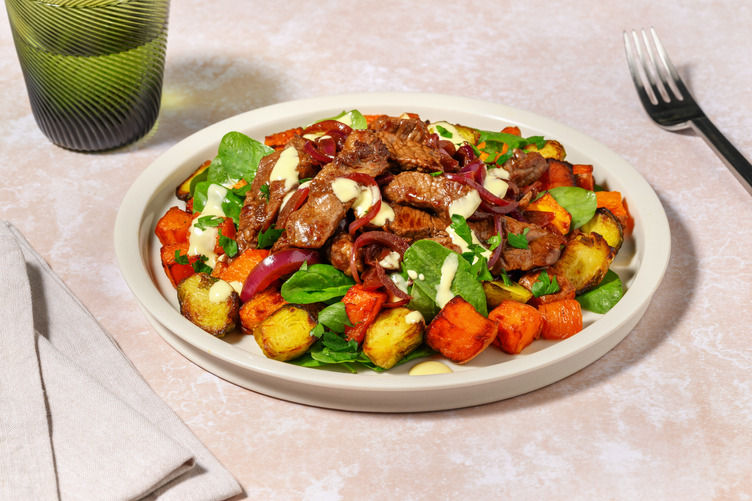 Sticky Chutney Chicken Strips & Roast Veggie Medley Recipe | HelloFresh