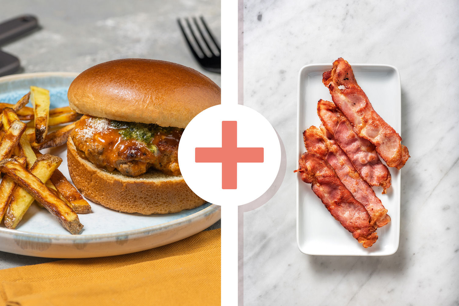 Italian Style Cheesy Bacon Sausage Burgers Recipe | HelloFresh
