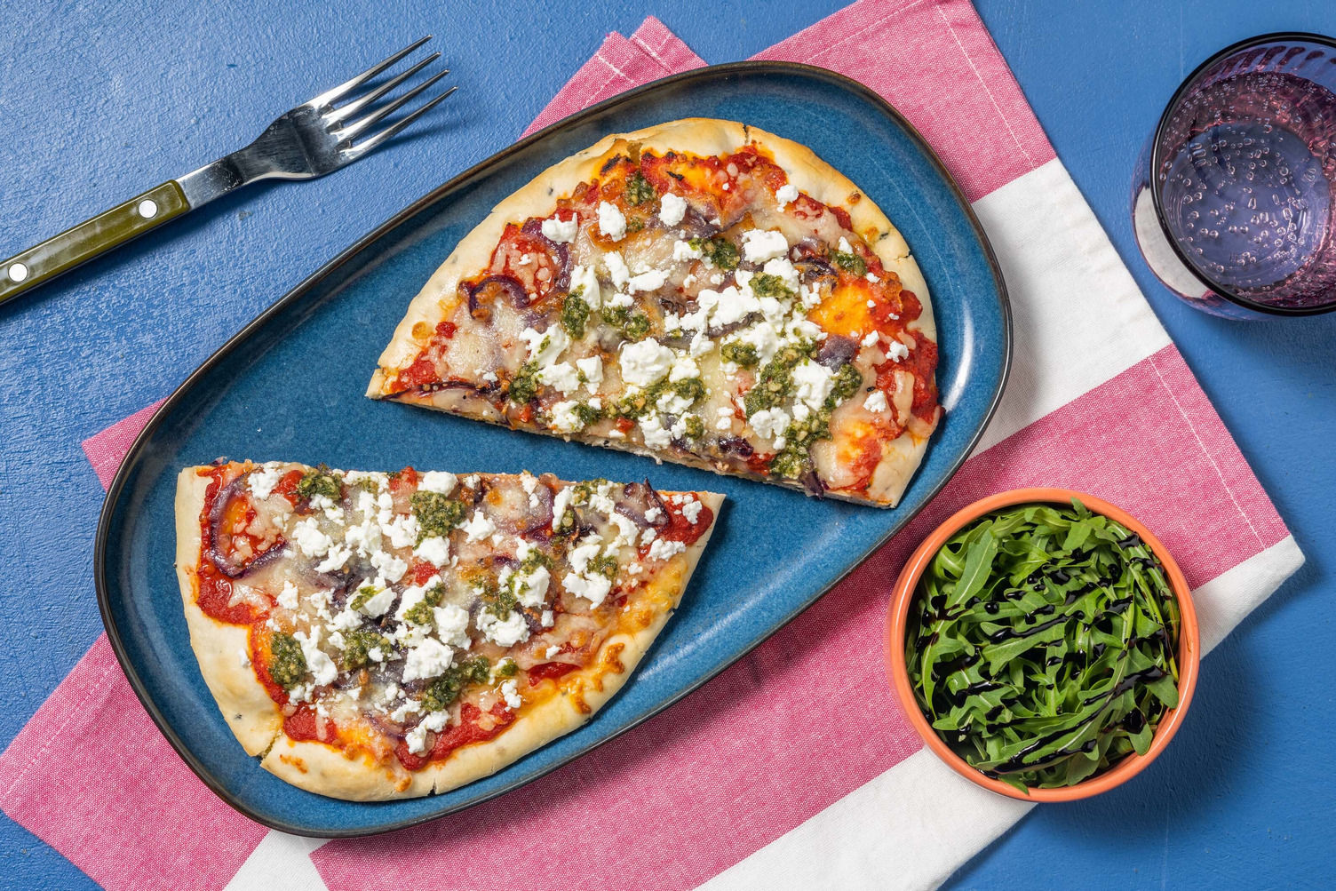 Pesto and Greek Style Cheese Naanizza Recipe | HelloFresh
