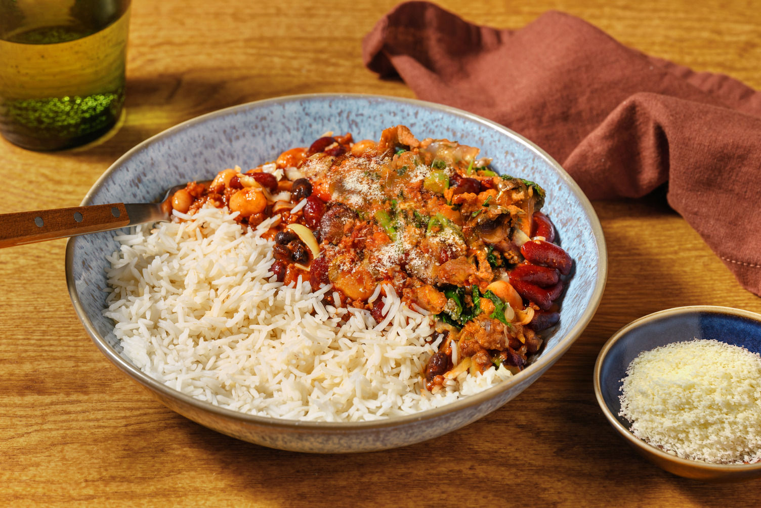 Super Quick Smoky Peri Peri Pork and Bean Rice Bowl Recipe | HelloFresh
